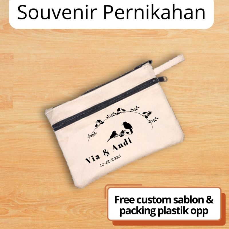 Jual Souvenir Dompet Pouch Custom Sablon Sesuai Keinginan | Shopee ...