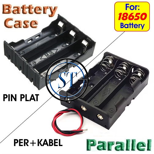 Jual BA-139-C Kotak Battery Parallel 18650 x3 3 Slot Holder Baterai ...