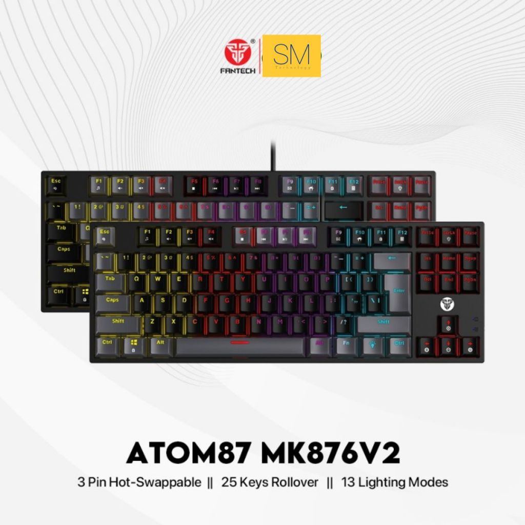 Jual Fantech ATOM87 MK876 RGB Gaming Mechanical Keyboard TKL - Hitam ...