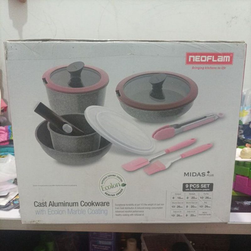 Jual NEOFLAM MIDAS PLUS CAST ALUMINUM COOKWARE WITH ECOLON MARBLE COATING | Shopee Indonesia