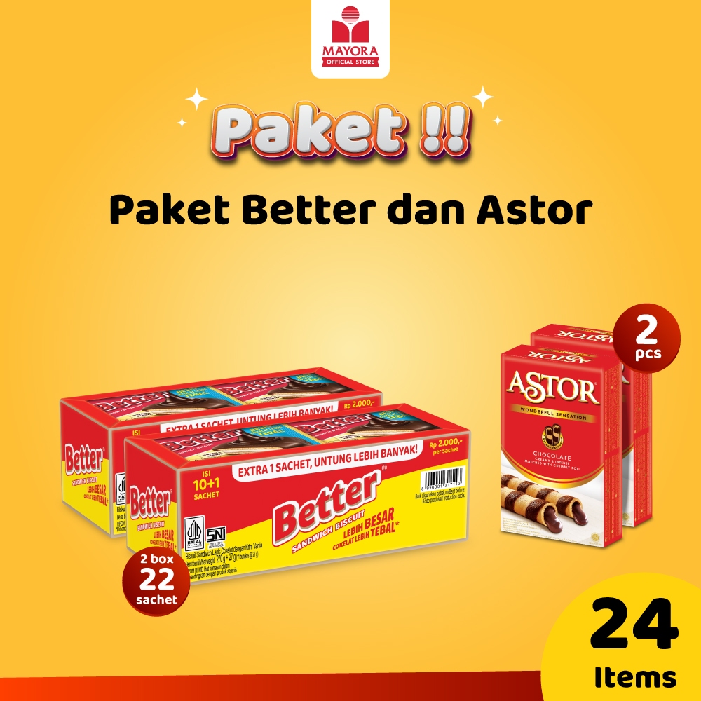 Jual Paket Biskuit Better dan Wafer Astor | Shopee Indonesia