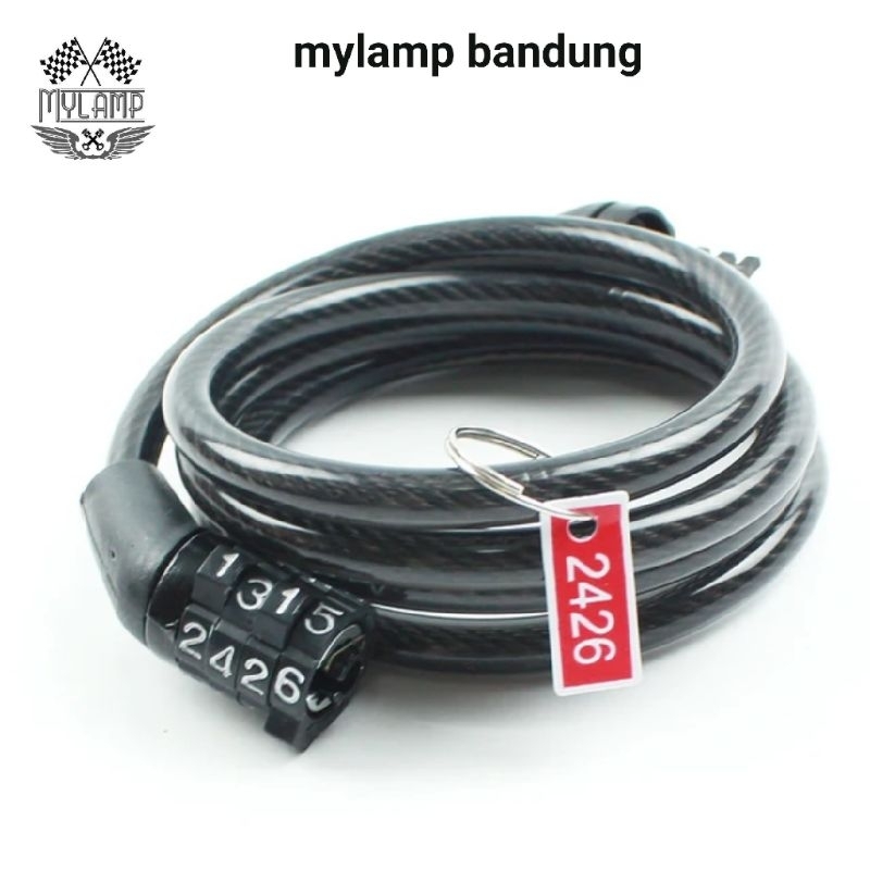 Jual Gembok Kabel Baja Pengaman Sepeda Motor Pin Pasword 4 Angka ...