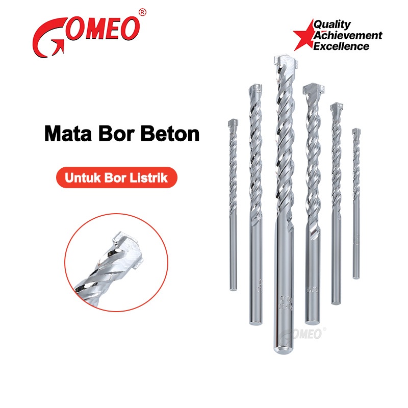 Jual Mata Bor Beton GOMEO | Boor Tembok Dinding Drill Bit 6 8 10 12 mm ...