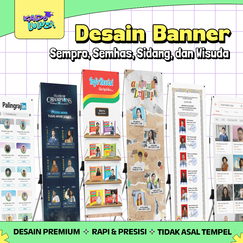 Jual KADOLULUS Banner Spanduk Sidang Skripsi Wisuda Sempro Semhas ...