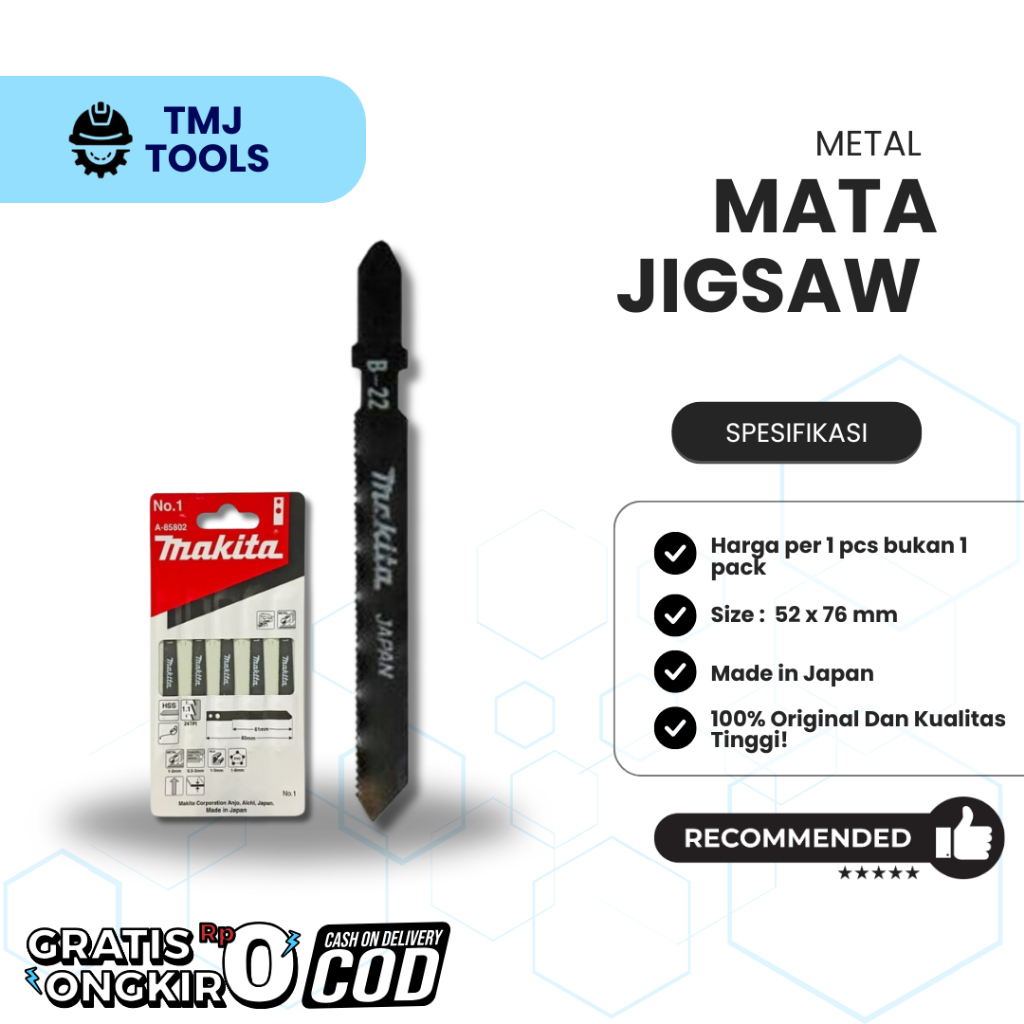 Jual Makita Mata Jigsaw Metal Alumunium Besi T Shank Blade Pedang Pisau ...