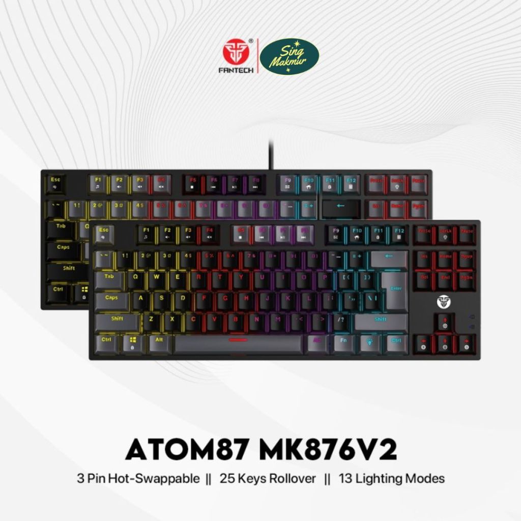 Jual Fantech ATOM87 MK876 RGB Gaming Mechanical Keyboard TKL - Hitam ...