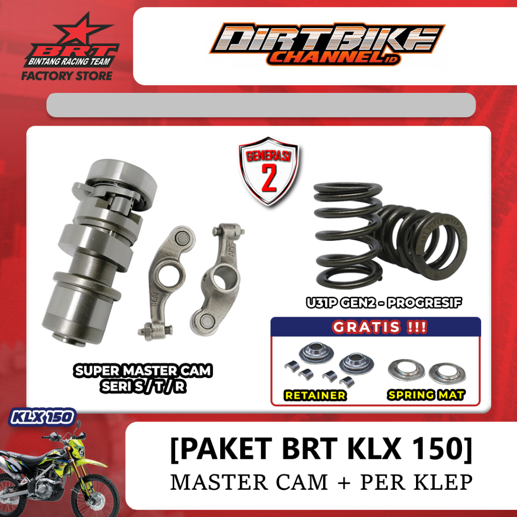 Jual PAKET Master Cam Camshaft Noken As & Per Klep BRT KLX 150 Dtracker 150 | Shopee Indonesia
