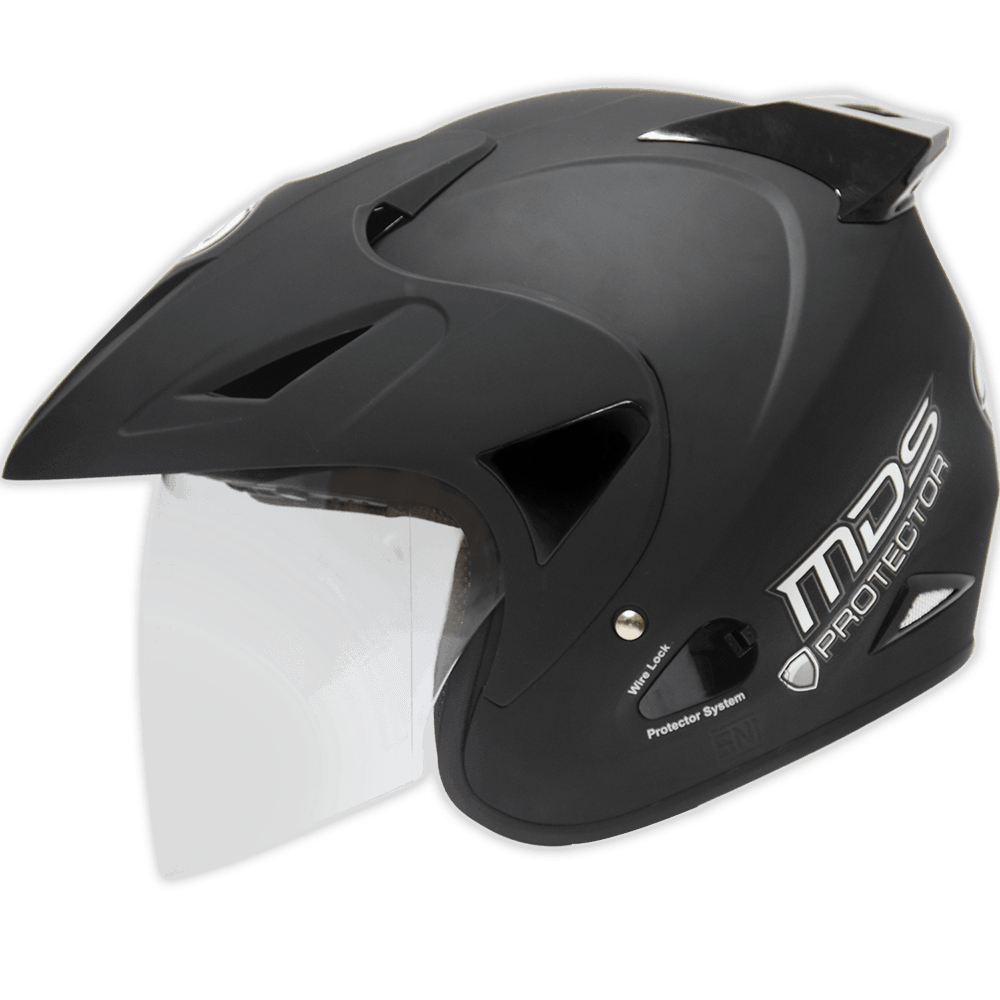Jual HELM MDS PROTECTOR SOLID - BLACK MATT | Shopee Indonesia