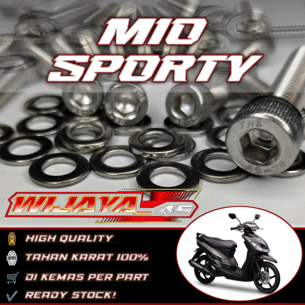 Jual Baut Cvt Mesin Mio Sporty Stainless Baut L Set Mesin Mio Full ...