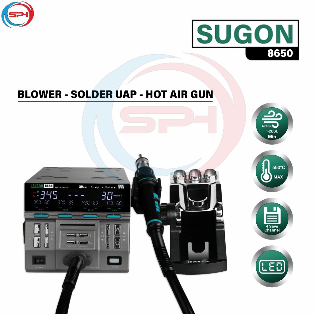Jual SUGON 3 Mode 8650 Blower - Solder Uap - Hot Air Gun Original ...