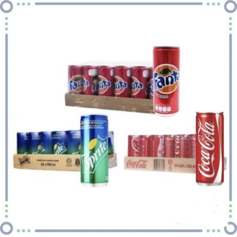 Jual Sprite, fanta, AW, coca Coca-Cola minuman kaleng 1dus 24 kaleng ...