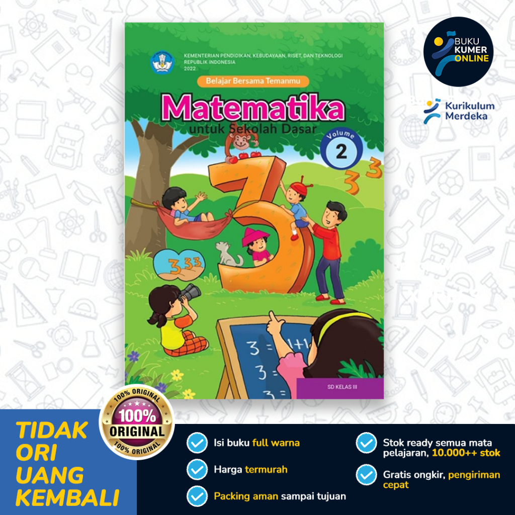 Jual Buku Matematika Kelas 3 SD Volume 2 - Buku Paket Siswa - Kurikulum Merdeka | Shopee Indonesia