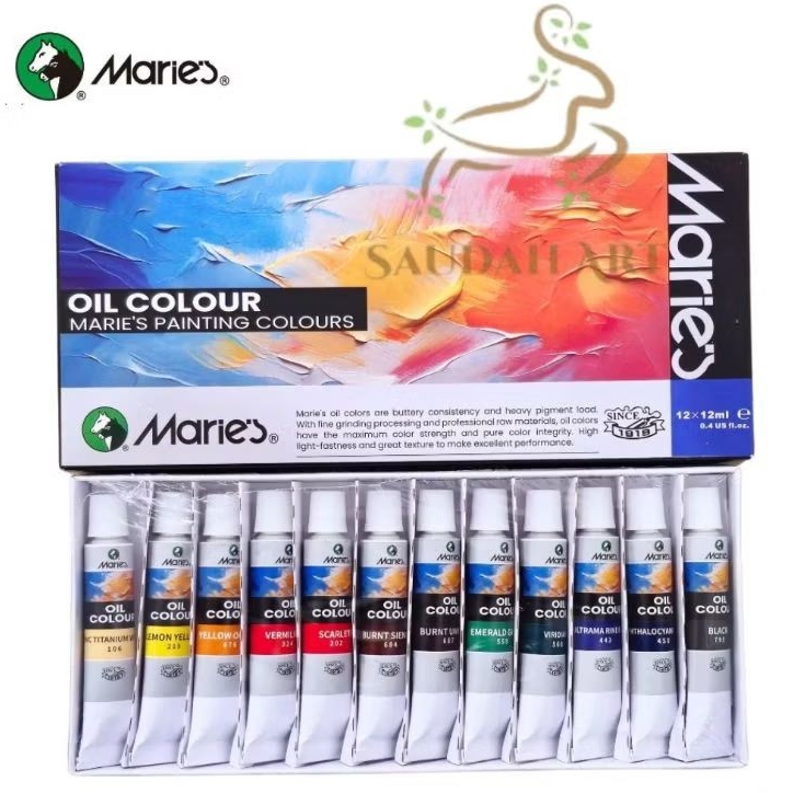 Jual Oil Colour Maries / Cat Minyak Maries 12ml/pack isi 12 warna ...