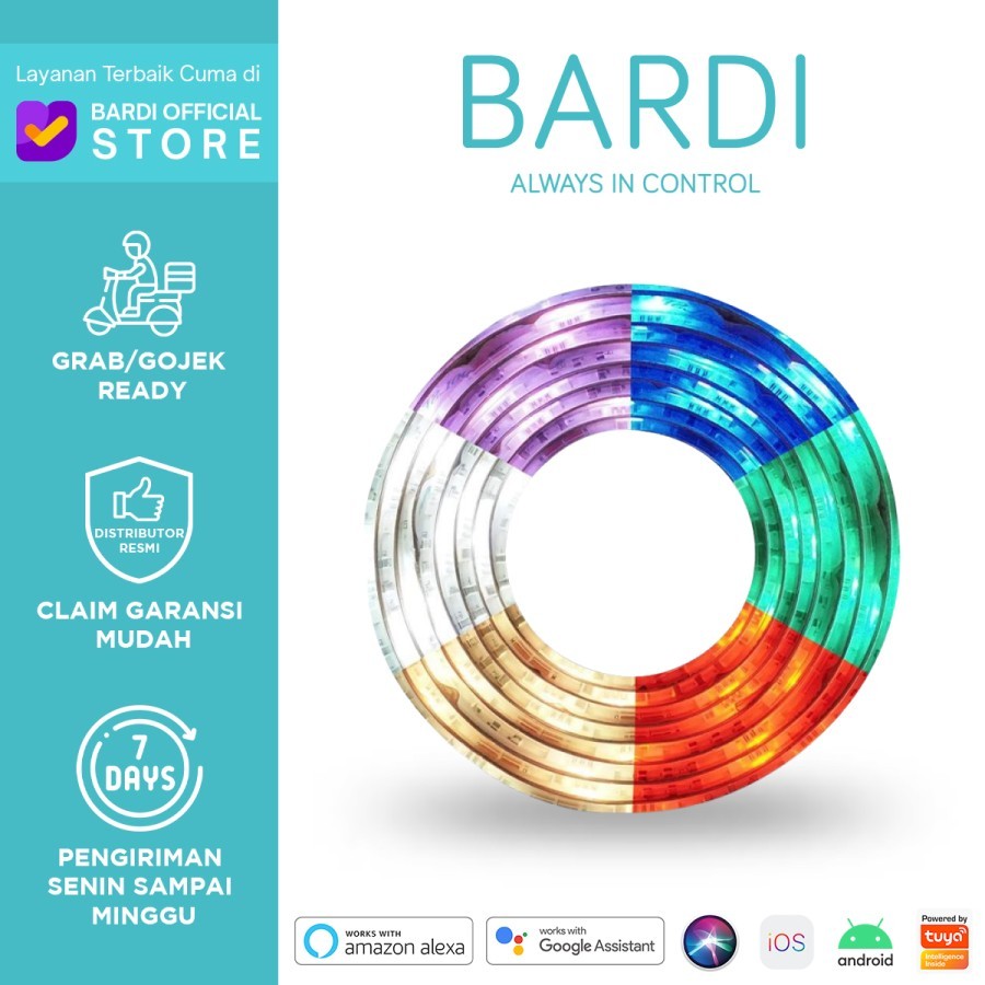 Jual BARDI Lampu LED Strip RGBWW Wifi 2m - control by app / google home ...