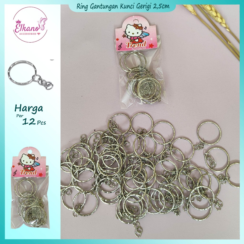 Jual Ring Gantungan Kunci Gerigi 2,5cm 12pcs | Shopee Indonesia