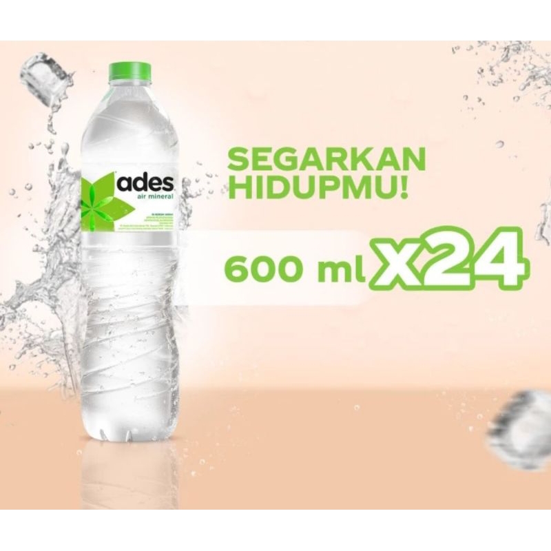 Jual AIR MINERAL ADES 600 ML 1 DUS 24 BOTOL | Shopee Indonesia