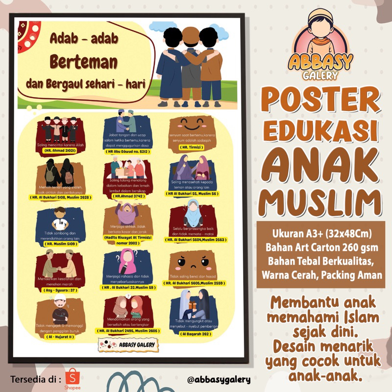 Jual Poster Edukasi Muslim - Poster Dinding - Poster Anak Belajar ...