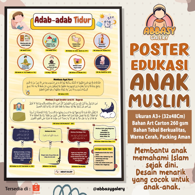Jual Poster Edukasi Muslim - Poster Dinding - Poster Anak Belajar ...