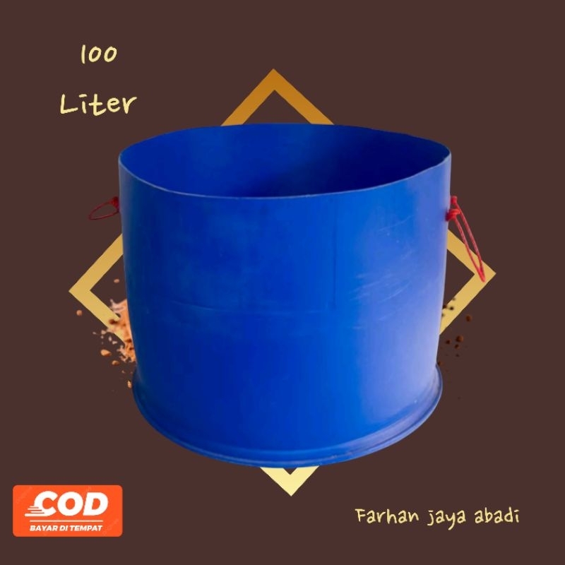 Jual Tong plastik HDPE ukuran 100 liter/Drum biru/pot bunga/pot tanaman ...