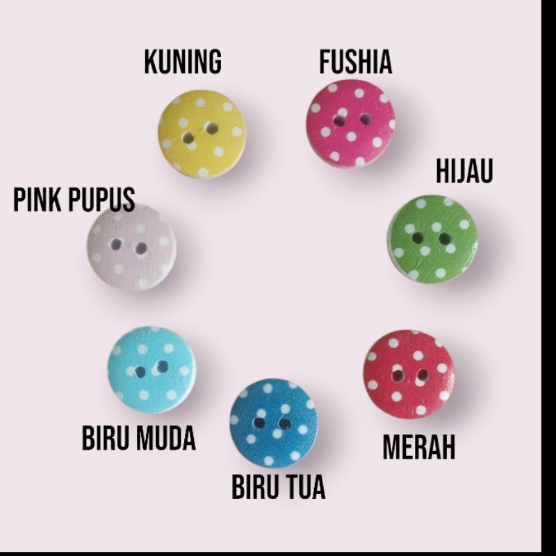 Jual Kancing Bulat Polkadot 15mm (10 Pcs) | Shopee Indonesia