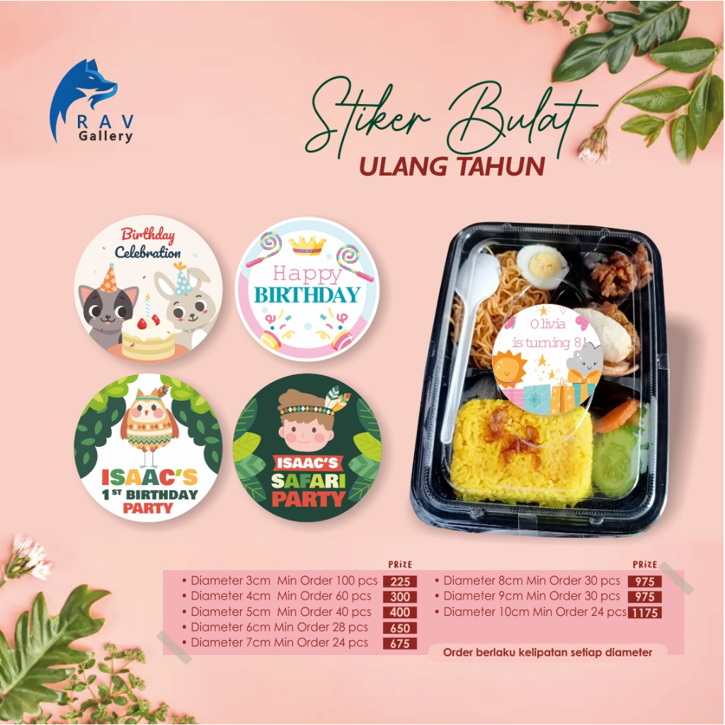 Jual STIKER BULAT ULANG TAHUN - STIKER BENTO ULANG TAHUN - STIKER ULANG ...