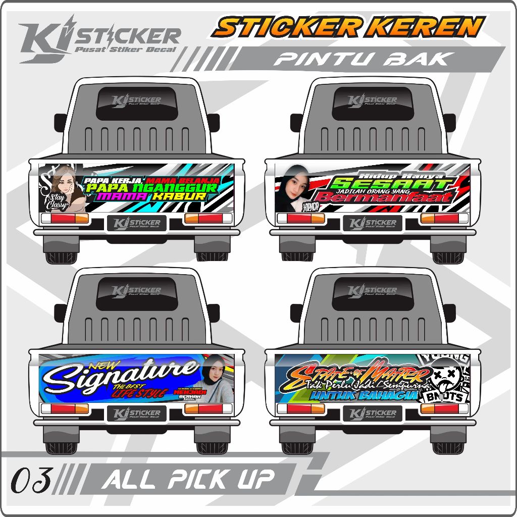 Jual STIKER MOBIL STIKER PINTU BAK MOBIL PICK UP L300, GRANDMAX, T120SS ...