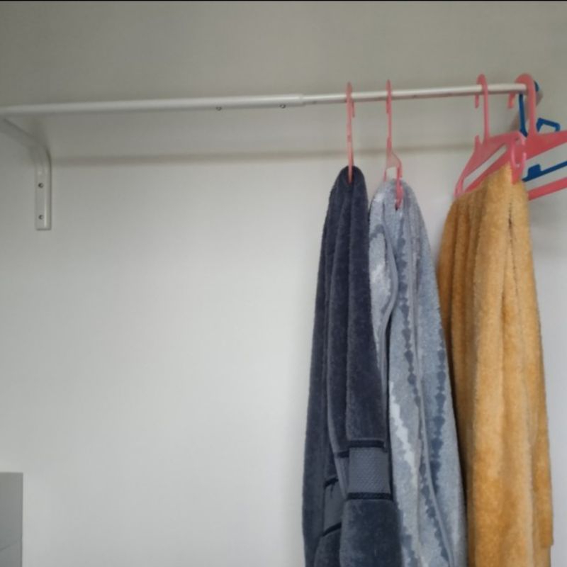 Jual IKEA MULIG rel besi gantungan baju celana tempel dinding 60-90cm ...