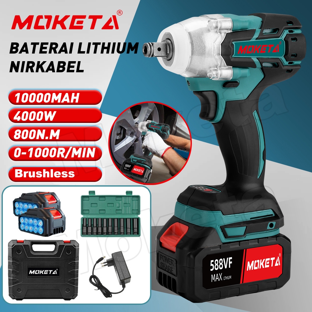 Jual Moketa 588VF Brushless Impact Wrench torsi besar 880N/M Mesin bor Impact Baterai Kunci ...