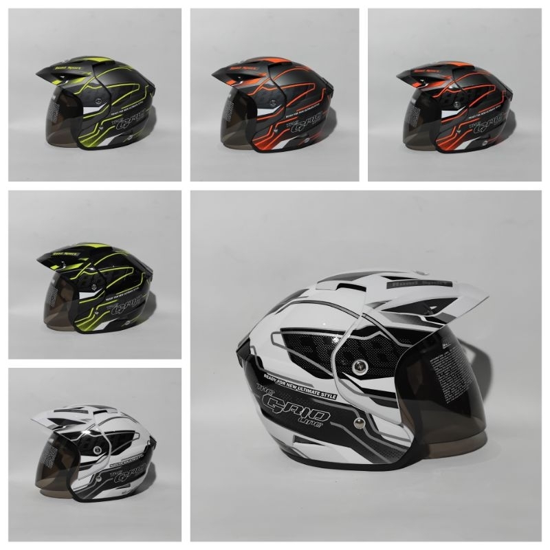 Jual HELM TAKIRA MOTIF GRIDLINE HELM HALF FACE DEWASA SNI | Shopee ...