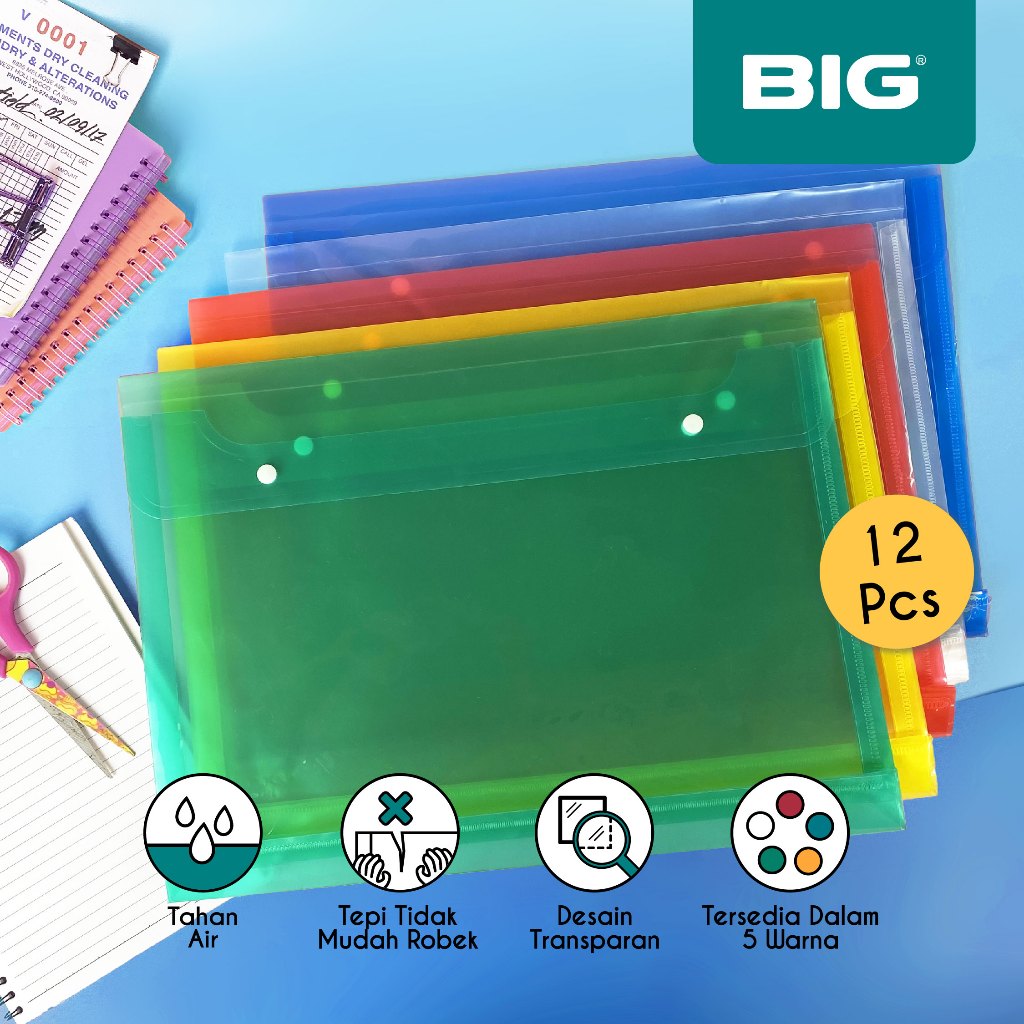 Jual 12 Pcs BIG Map Kancing 2 F4 Folio Plastik Transparan Dokumen ...
