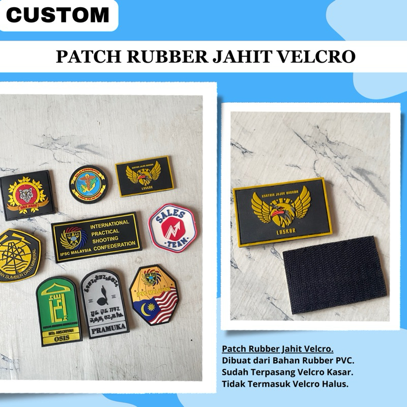 Jual [CUSTOM] Patch Rubber Velcro / Label Karet Jahit Velcro (Custom ...