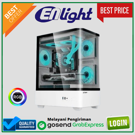 Jual CASING ENLIGHT EN A3 3FAN RGB - mATX GAMING CASE - WHITE | Shopee ...
