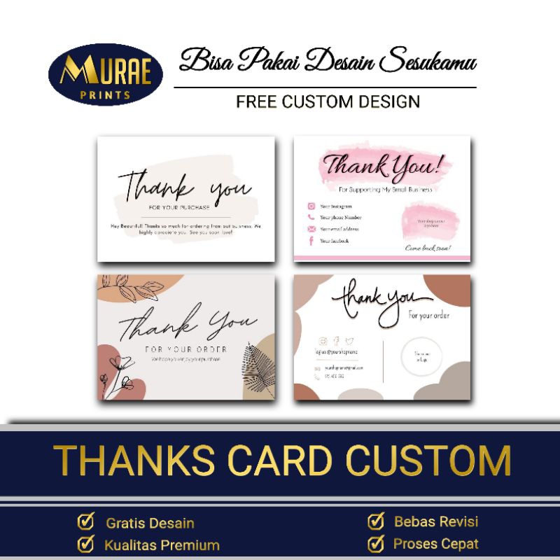 Jual thank you card - thank you card custom - thanks card custom - thanks card - thanks card ...
