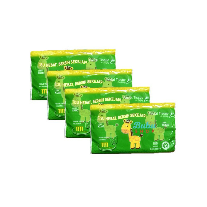 Jual ( Paket 4 pcs) TISSUE TiTi facial wajah 180 helai 2ply (paket 4 ...
