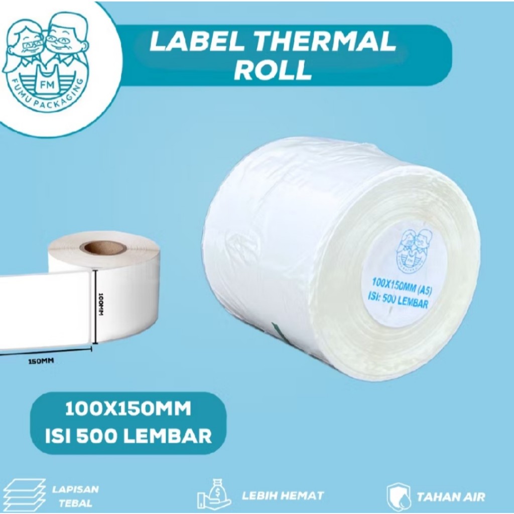 Jual Label stiker Thermal 100x150mm Waterproof / Sticker Label Continuous / Label Kertas Isi ...