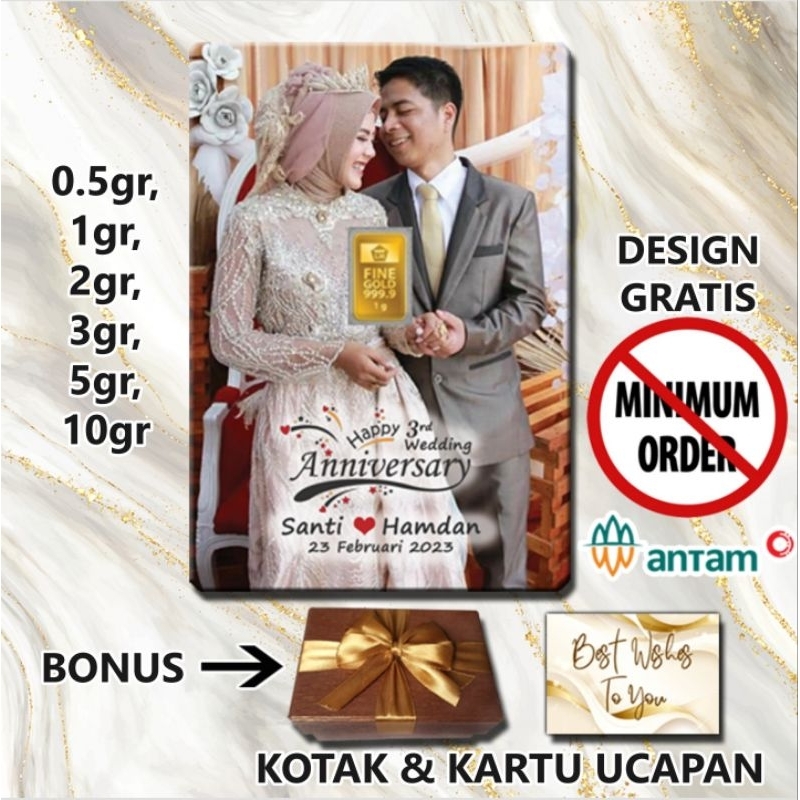 Jual Emas Logam Mulia ANTAM Certieye Custom Design Gift Series | Shopee ...