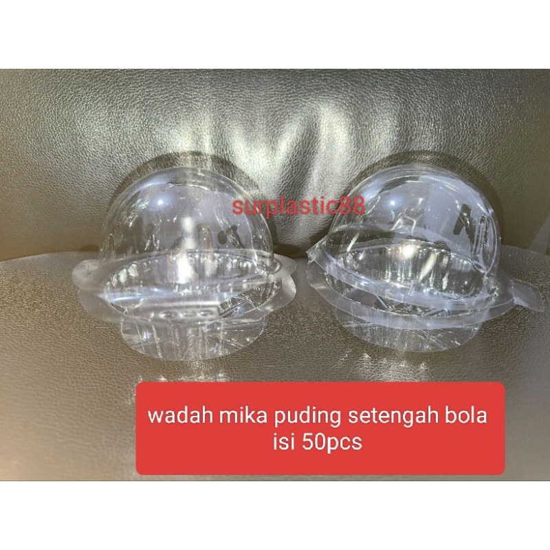 Jual Isi 50pcs Wadah Mika Puding Cake Tart Setengah Bolu Bulat Mini ...