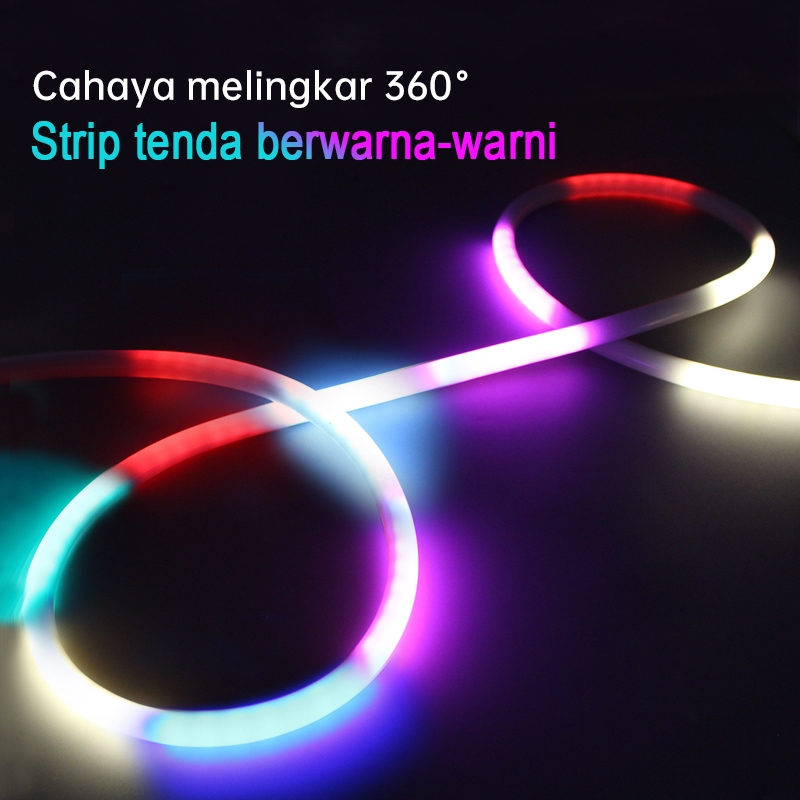 Jual Lampu LED strip warna-warni RGB 360 derajat berbentuk lingkaran ...