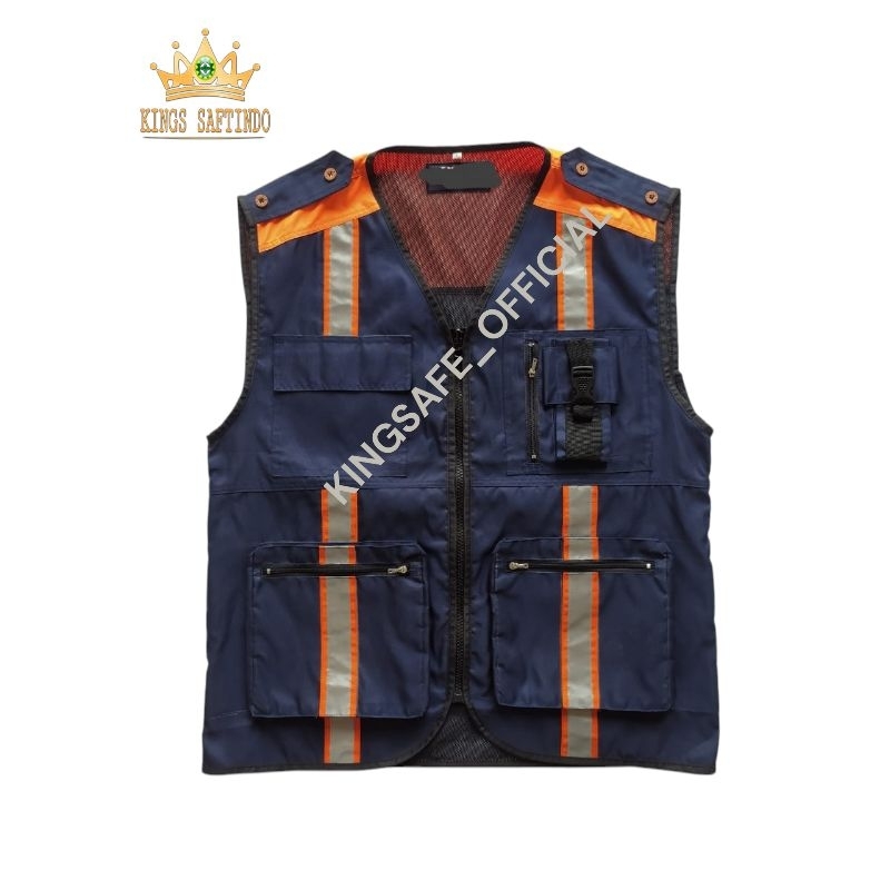 Jual ROMPI SAFETY KOMBINASI / ROMPI BAHAN TASLAN ORANGE NAVY/ROMPI ...