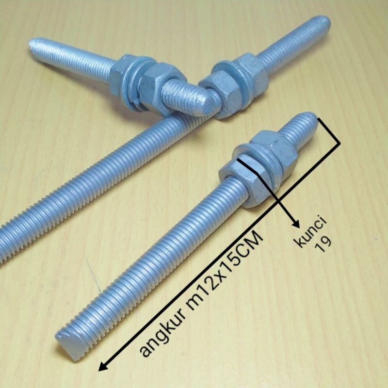Jual angkur lem hdg m12x15cm galvanis hotdip kunci 19 angkur lem angkur ...