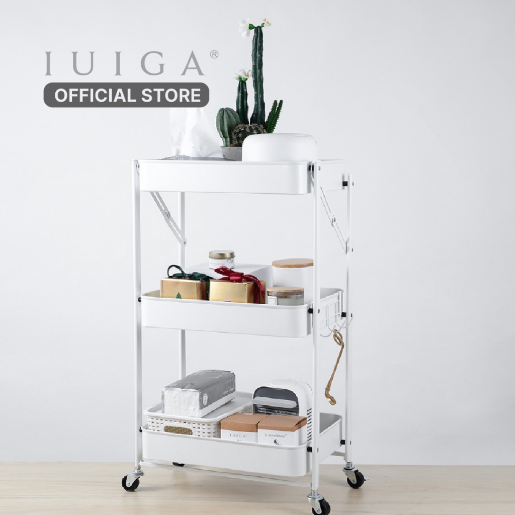 Jual IUIGA 3 Tier Collapsible Trolley - Troli Penyimpanan Lipat 3 ...