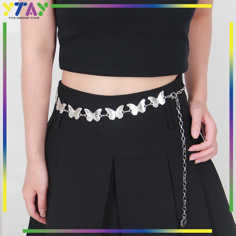 Jual Belt Rantai Slim Model Butterfly Ikat Pinggang Tali Rantai Gesper Wanita Sabuk Rumbai ...