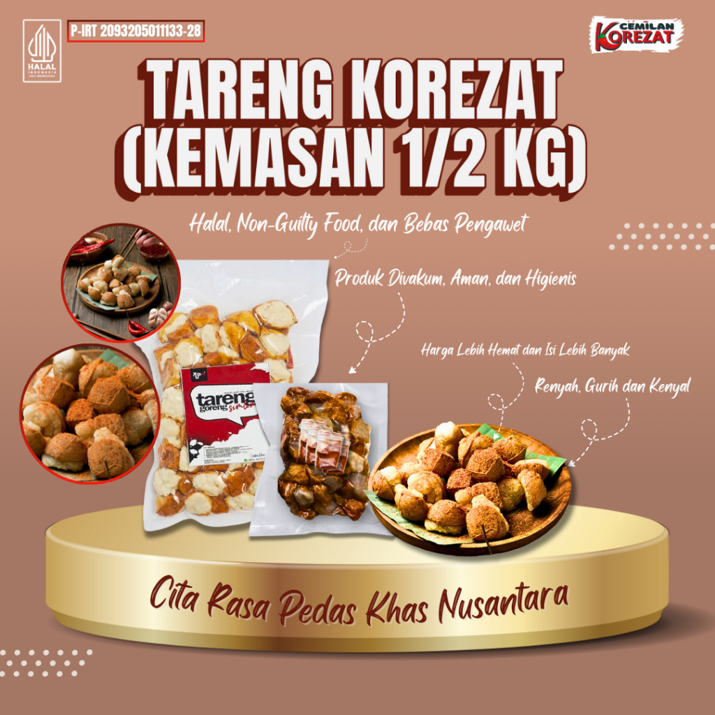 Jual Tareng Tahu Cireng Korezat Khas Garut [1/2 Kg] [Halal Siap Goreng ...