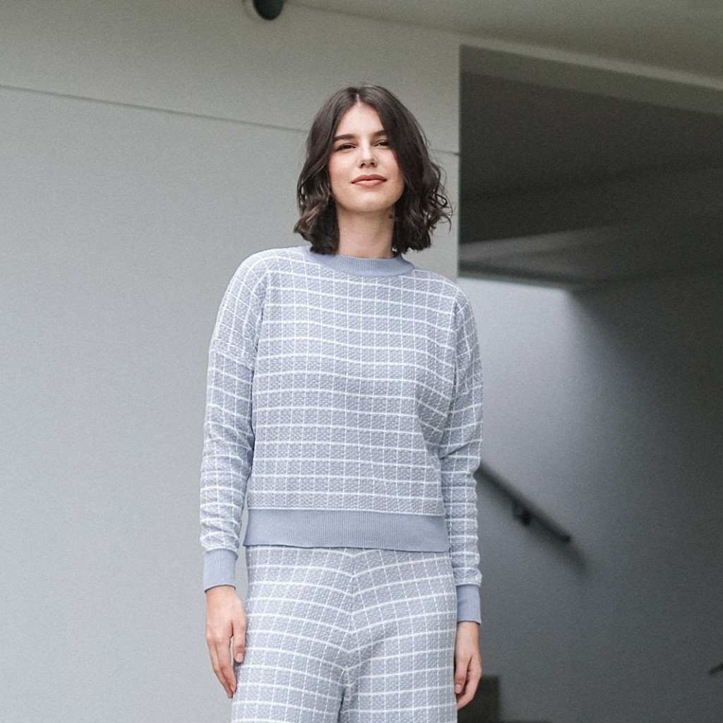 Jual Asiro Knitted Minzy Blouse Cerulean Atasan Wanita | Shopee Indonesia