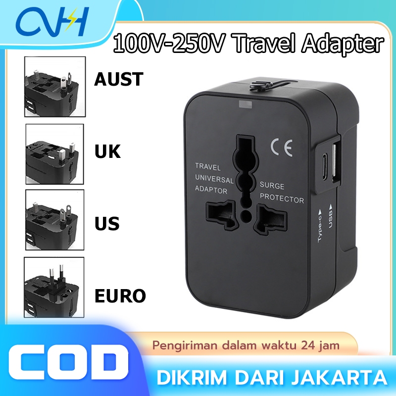 Jual Travel Adapter 100V-250V All-in-one Worldwide Universal ...