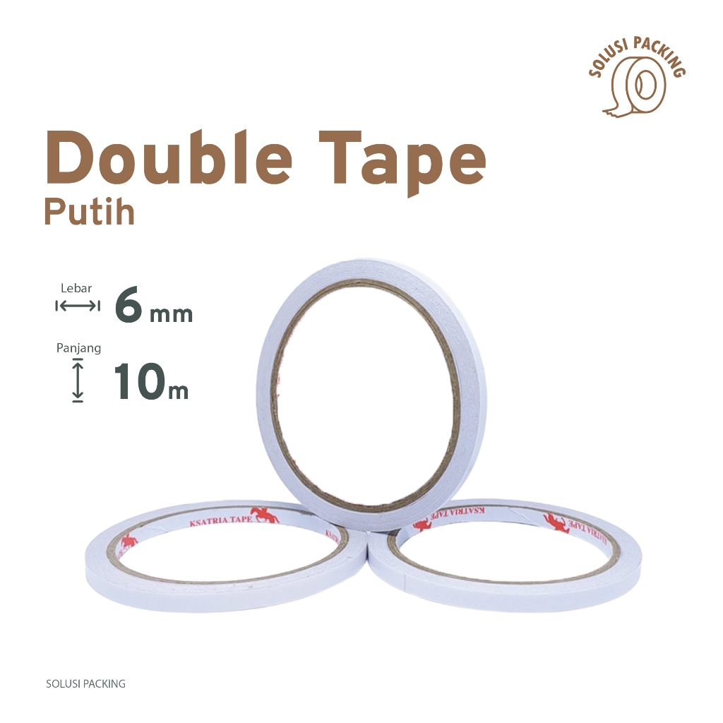 Jual Lakban OPP Tape / Isolasi Double Tape KSATRIA 1 Slop 6mm - 12mm ...