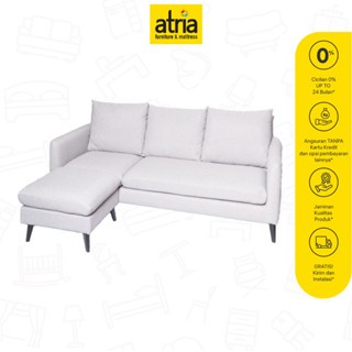 Jual Atria Sofa L Shape Berlin Fabric 188X83X83Cm Light Grey | Shopee ...