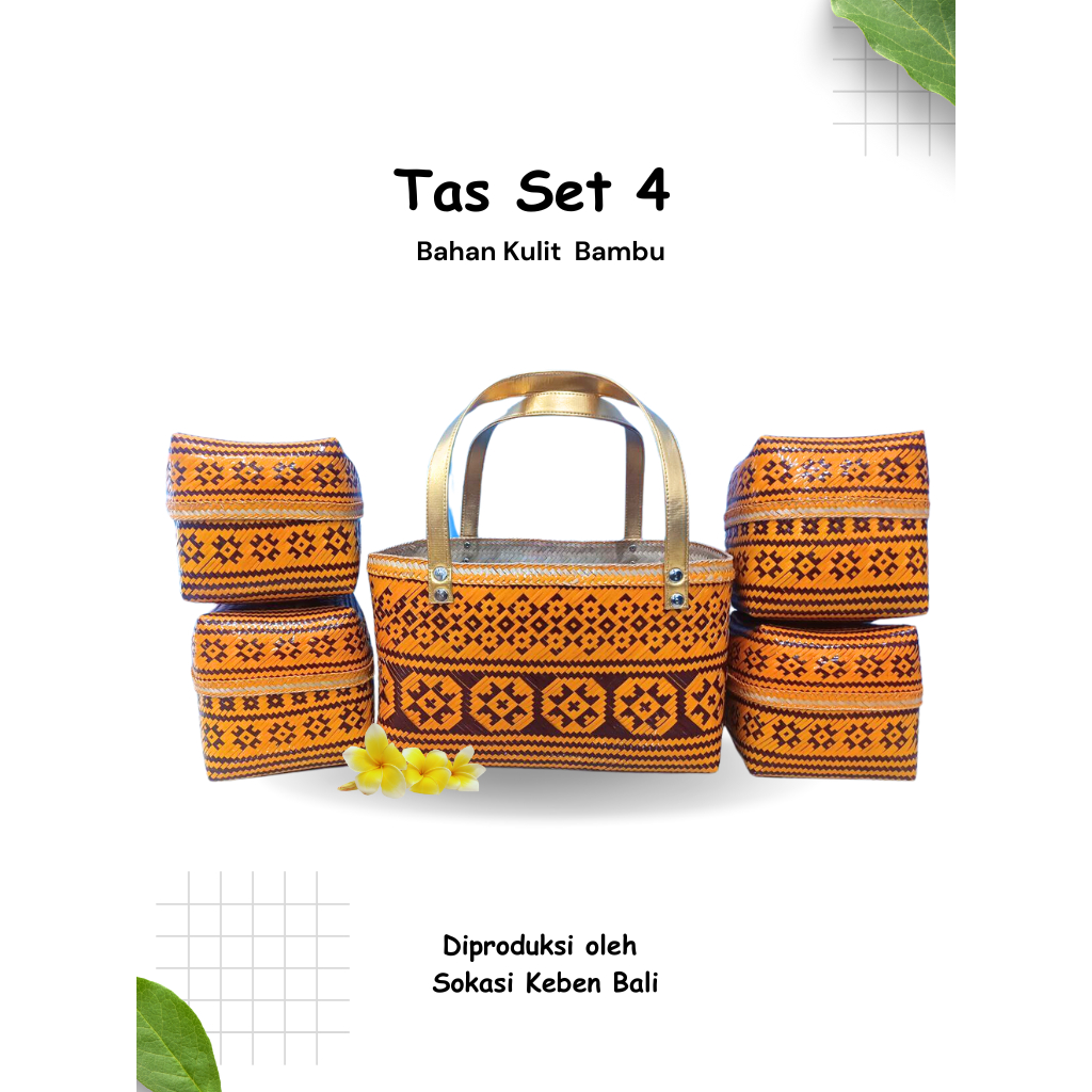 Jual Sokasi Keben Tas Set 4 Bambu| Lampid | Shopee Indonesia