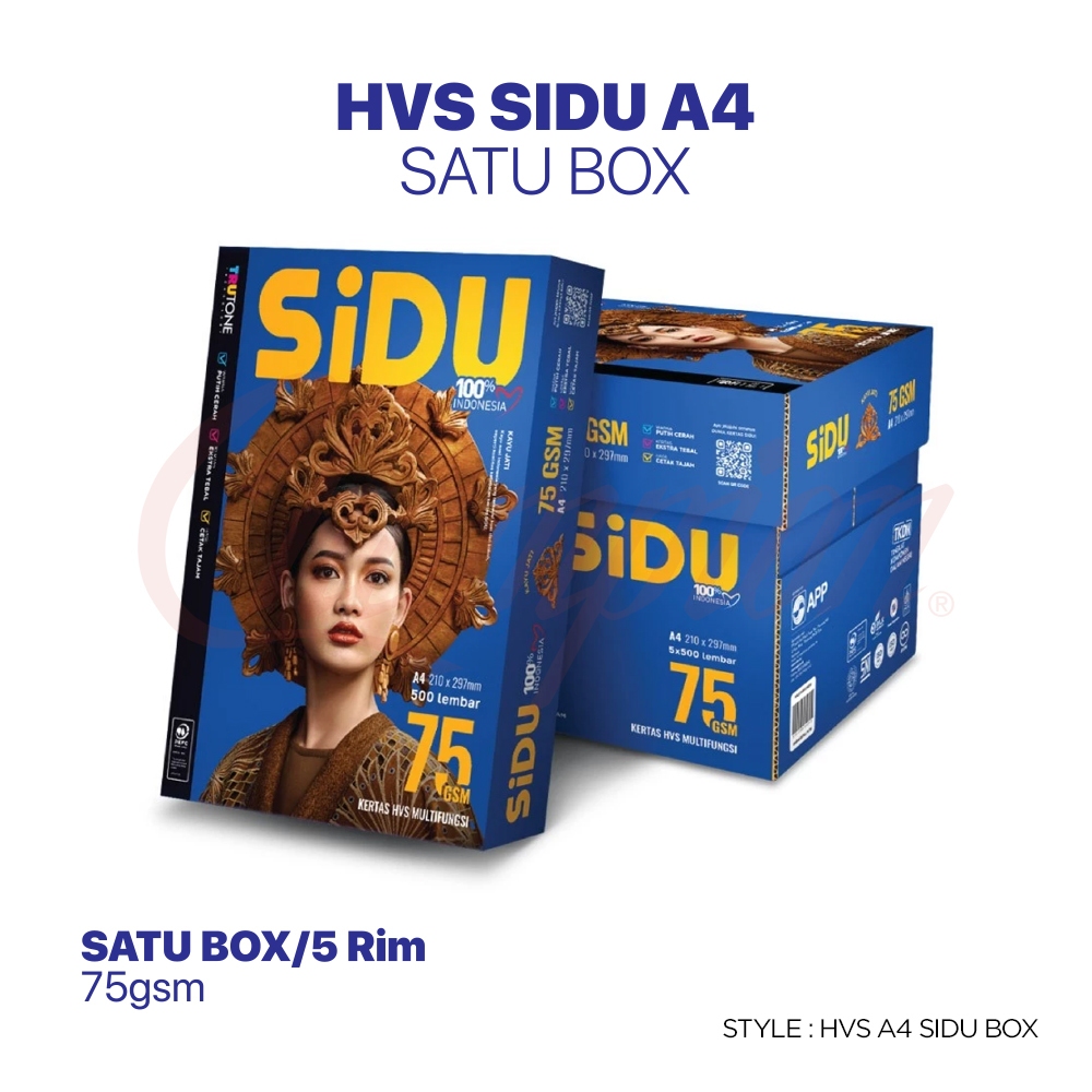 Jual SiDU Kertas HVS A4 Satu Box/5 Rim 70 75 80 gsm - Kertas Print & Kertas HVS Sinar Dunia A4 ...