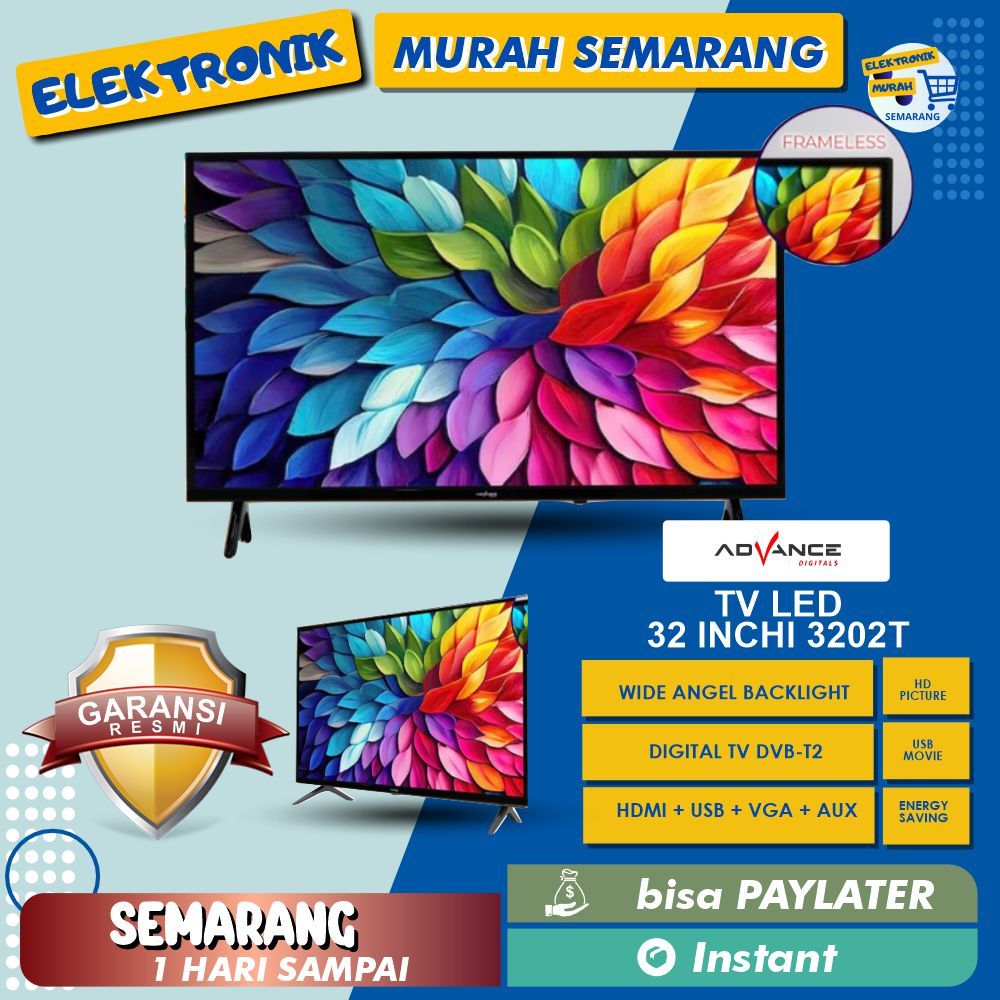 Jual Advance TV LED Digital 32 Inch HD TV ADV 3202T USB Movie DVB-T2 ...